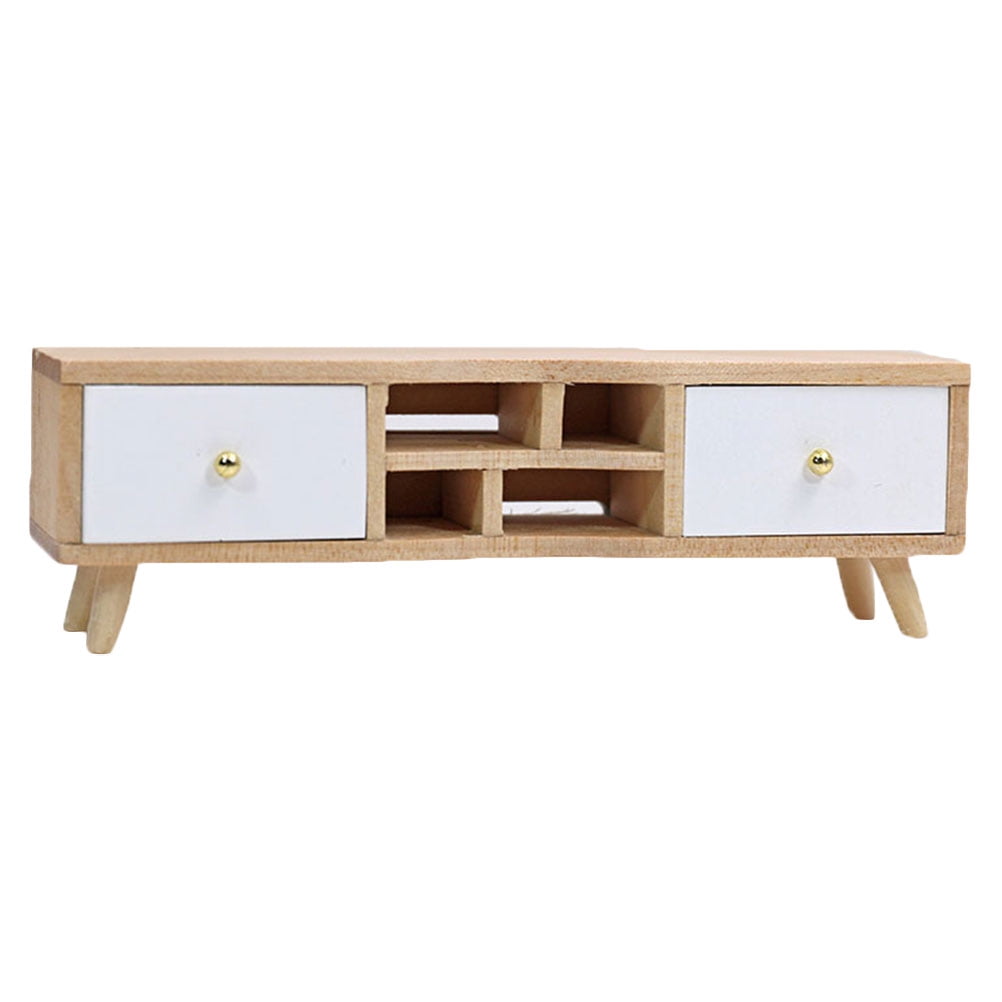 1pc Mini House TV Cabinet Wooden Mini TV Cabinet for Decoration Mini ...