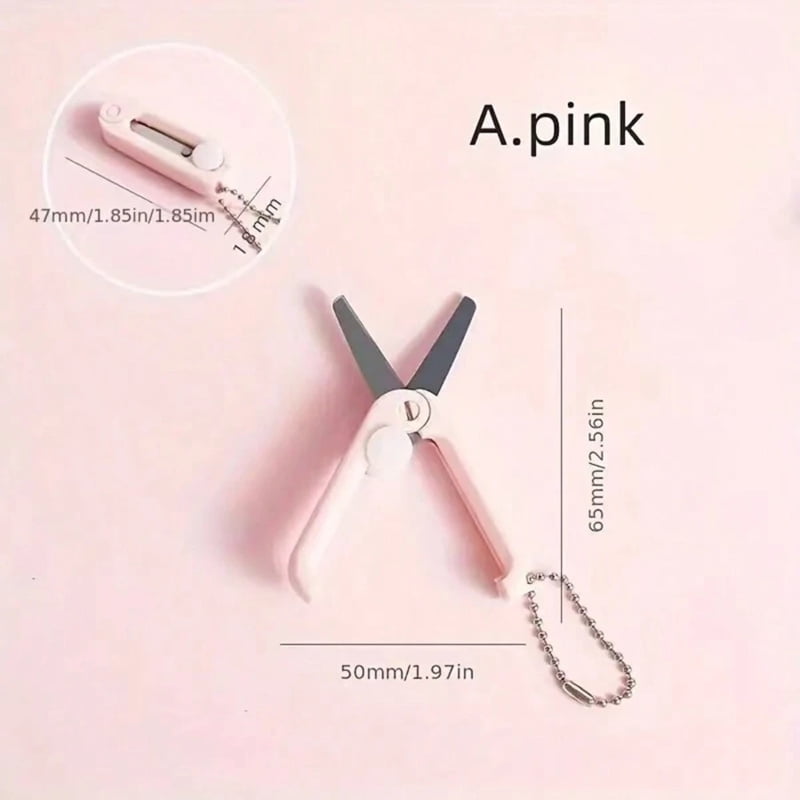 1pc Mini Retractable Keychain Scissors – Portable Round-Tip Safety ...