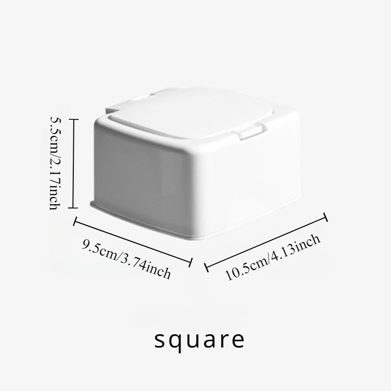 1pc Mini covered storage box, plastic office desktop storage bucket ...