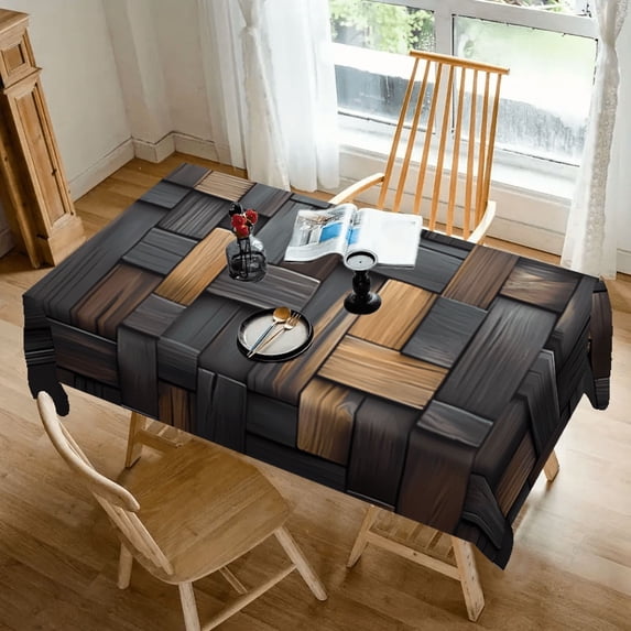 1pc Modern Art Geometric Pattern Tablecloth - Machine Washable ...