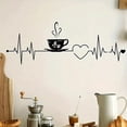 1pc Modern Coffee Cup & Heartbeat Vinyl Wall Decal - Removable ...