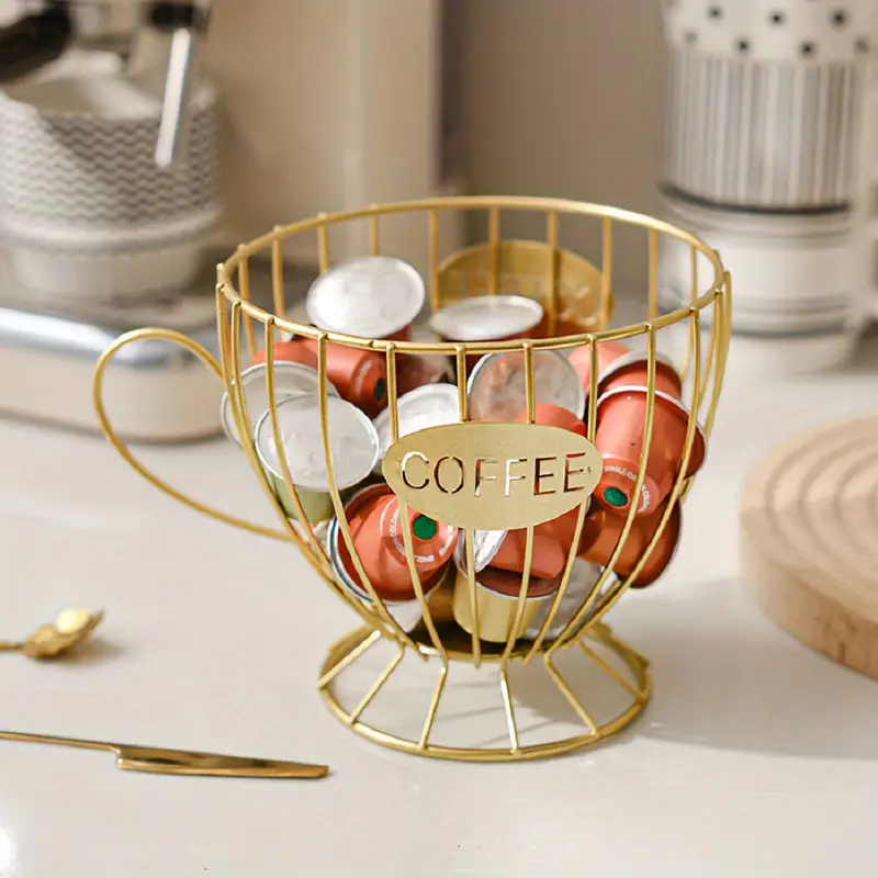 1pc Modern Gold Nordic Style Coffee Capsule Rack - Luxurious Home ...