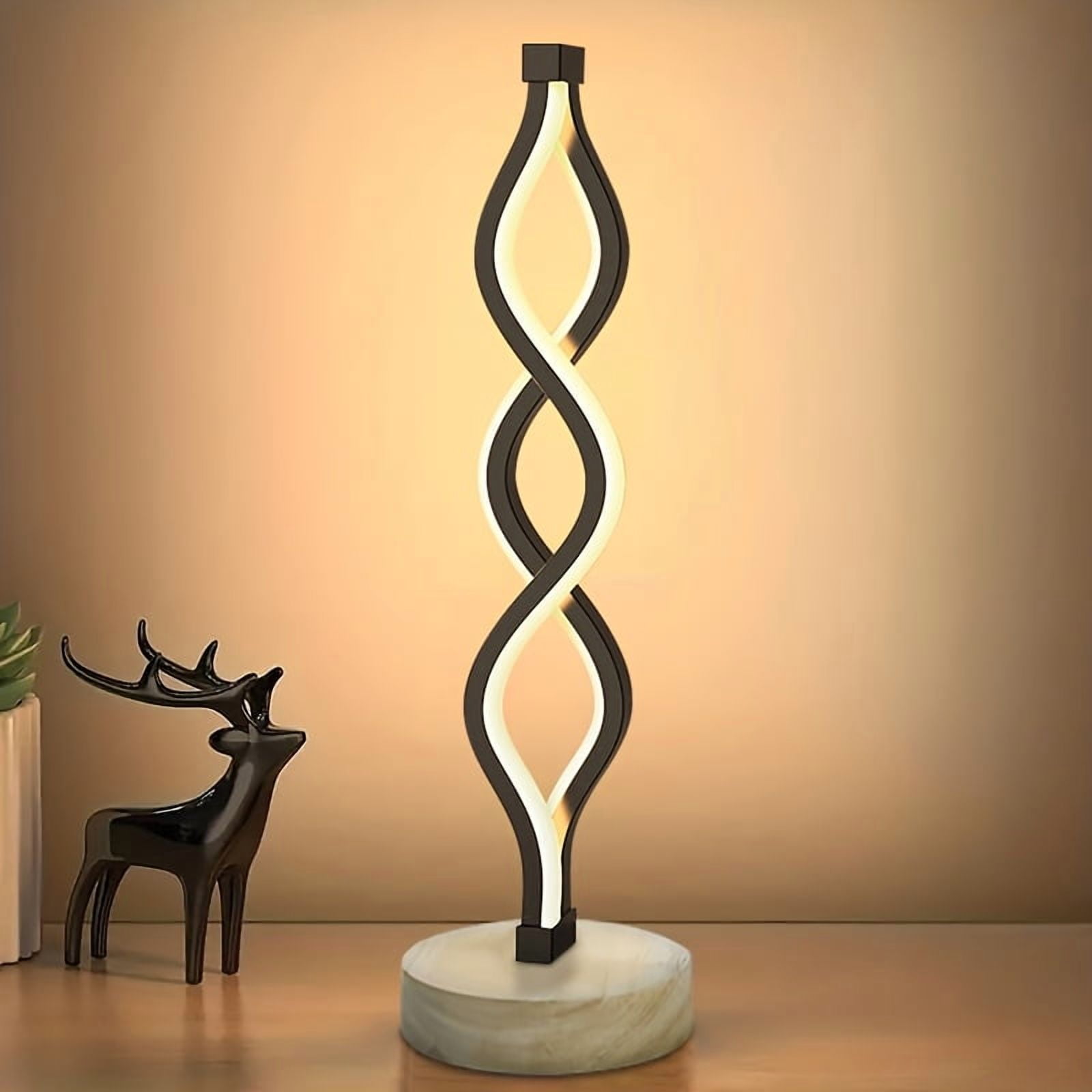 1pc Modern LED Table Lamp with Adjustable Lighting, Sleek Black Metal ...