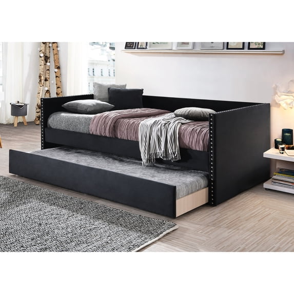 1pc Modern-Style Daybed | Pull-Out Trundle for Versatile Use | Solid ...