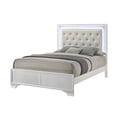 1pc Modern White Textured Finish Tufted Headboard Upholstered ...
