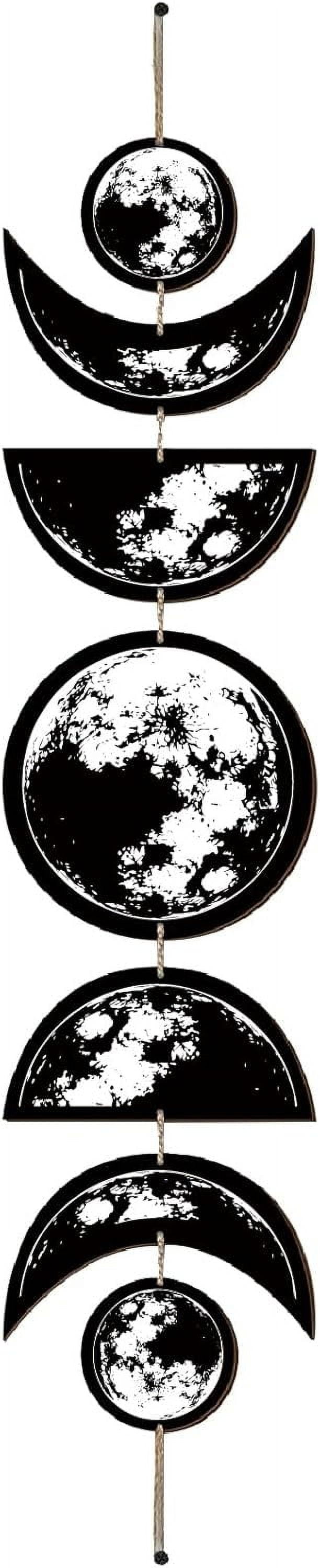 1pc Moon Phase Wood Hanging Wall Decorations with Cotton Thread Tassels ...