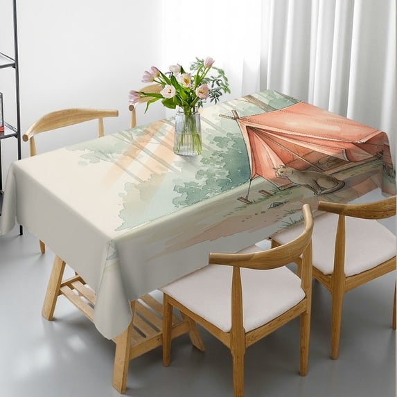 1pc Morning Mist Camp Print Tablecloths for dining table, Festive Table ...