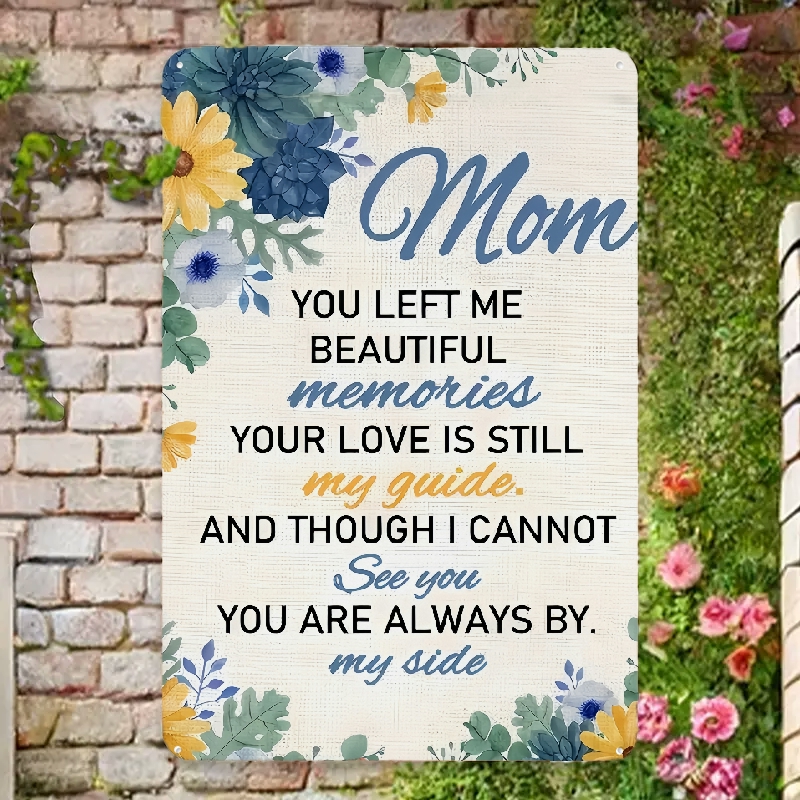 1pc Mother Memorial Metal Sign - 12x8 Inch, Floral Design with ...
