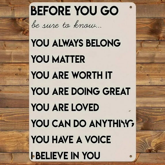 1pc Motivational Quotes Metal Sign, Self-Love & Positive Affirmation ...