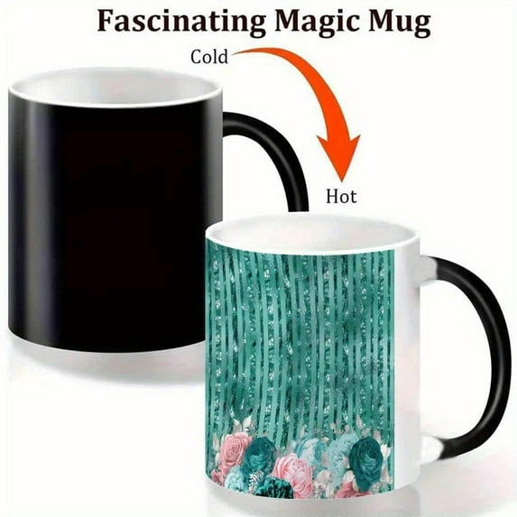 1pc Mug with Green Stripes Colorful Clusters High Temperature Color ...