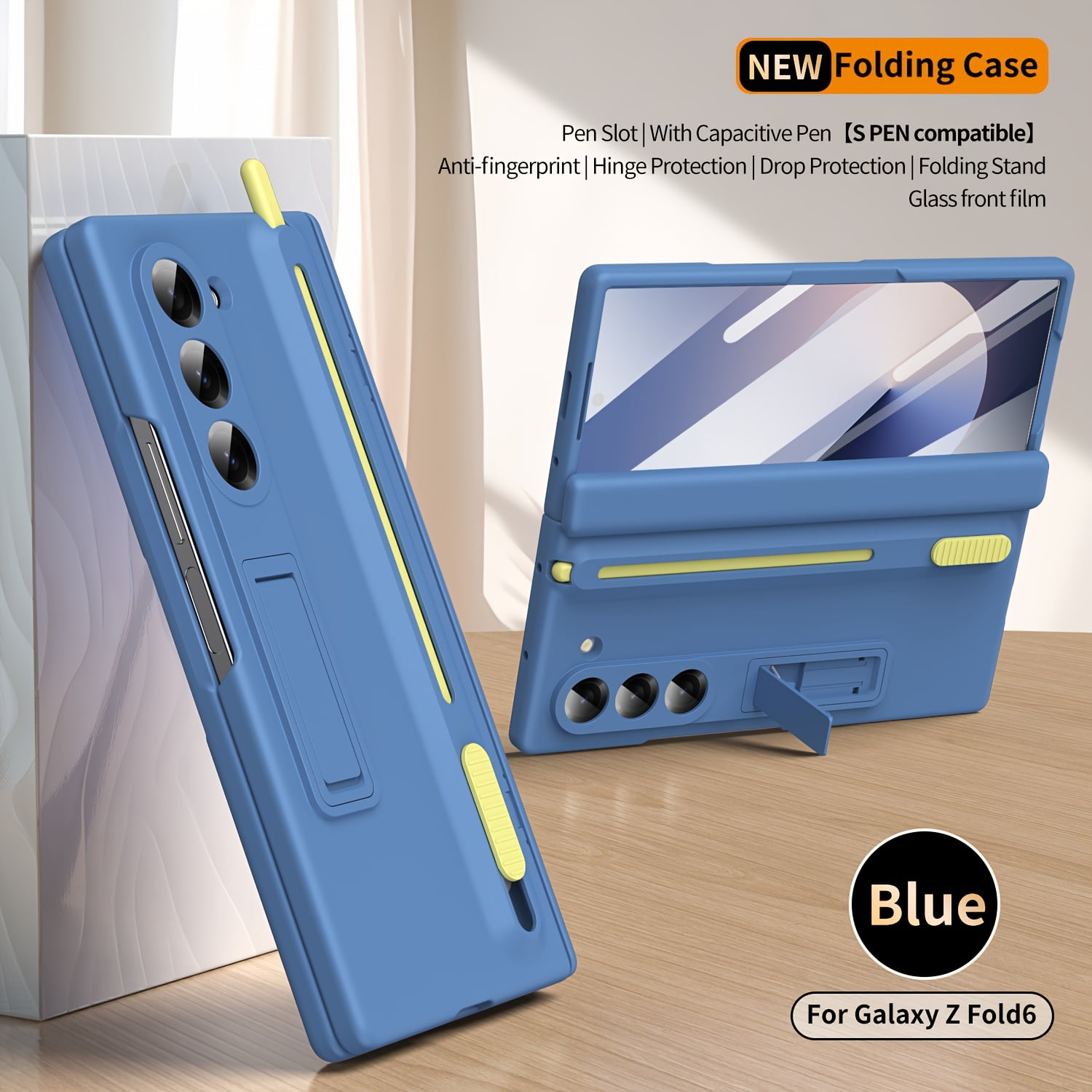 1pc Multi-Colored Foldable Case for Samsung ZFOLD3-6 - Integrated Shell ...