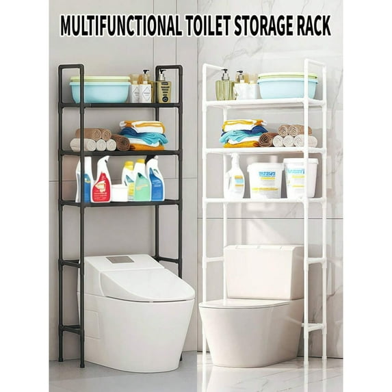 1pc Multi-Functional Thick Steel Pipe Bathroom Toilet Storage Rack ...