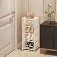 1pc Multi-Tier Single-Row Dustproof Shoe Rack, Adjustable Shoe Cabinet ...