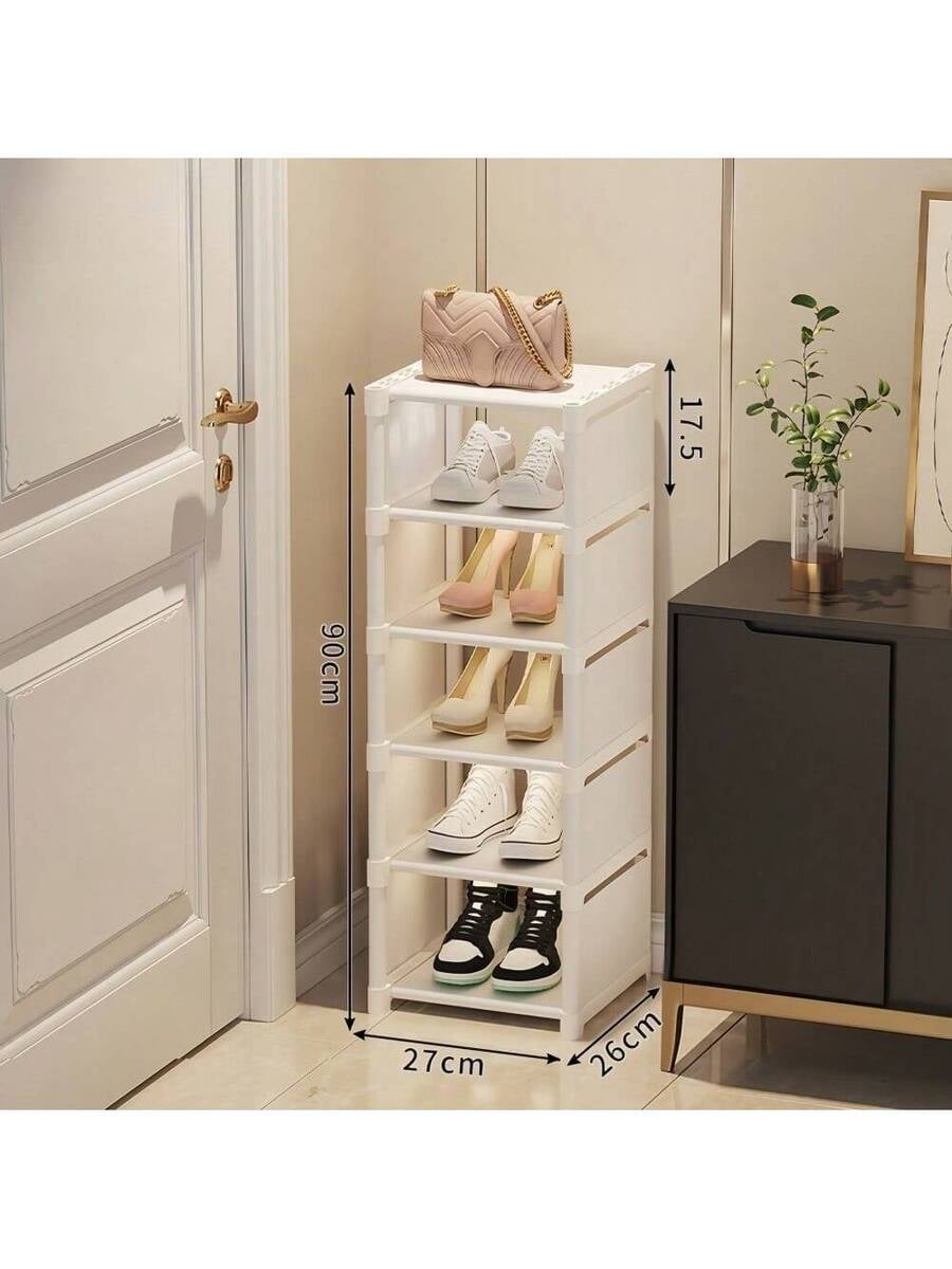 1pc Multi-Tier Single-Row Dustproof Shoe Rack, Adjustable Shoe Cabinet ...