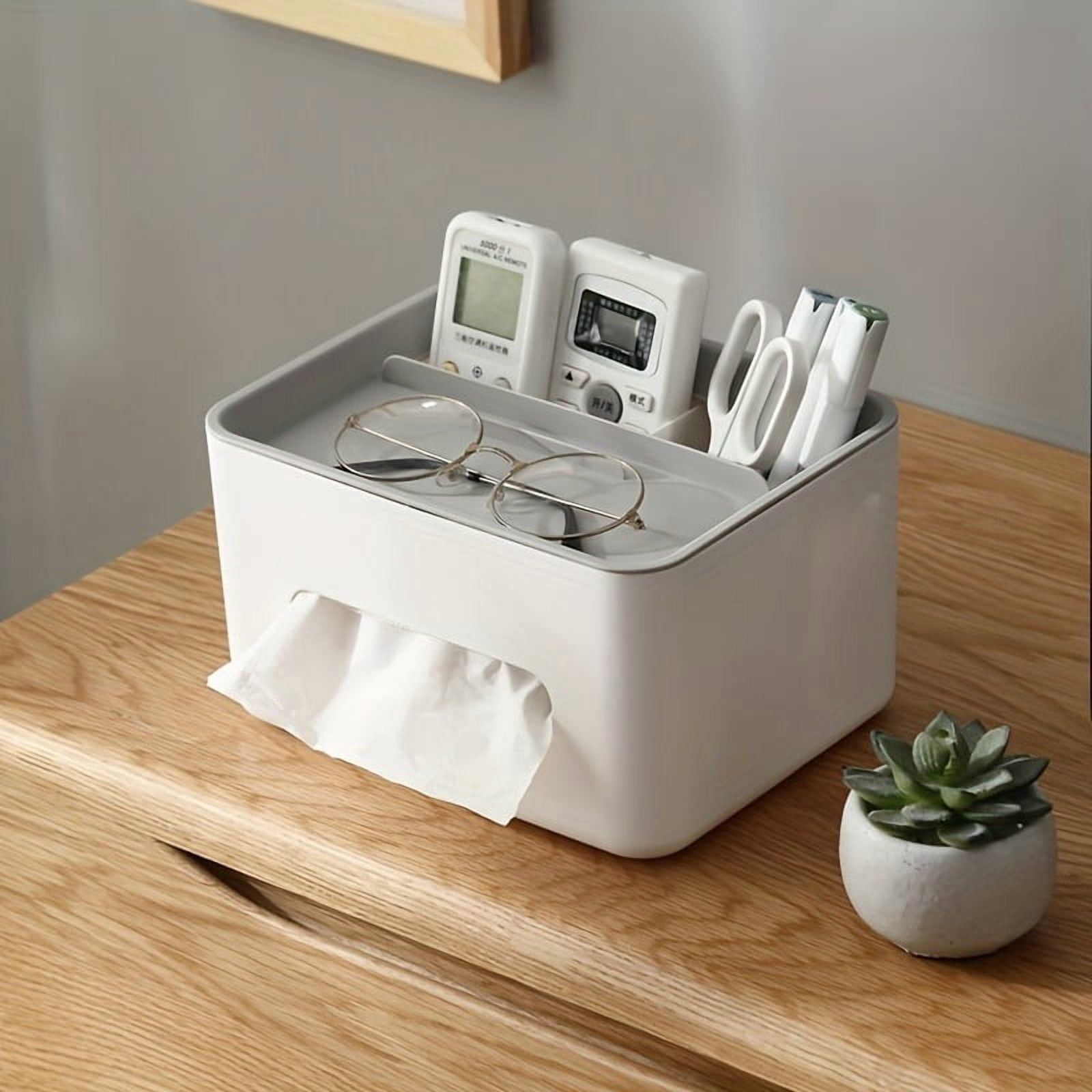 1pc Multifunctional Tissue Box with Phone Holder, 2 Colors Available ...