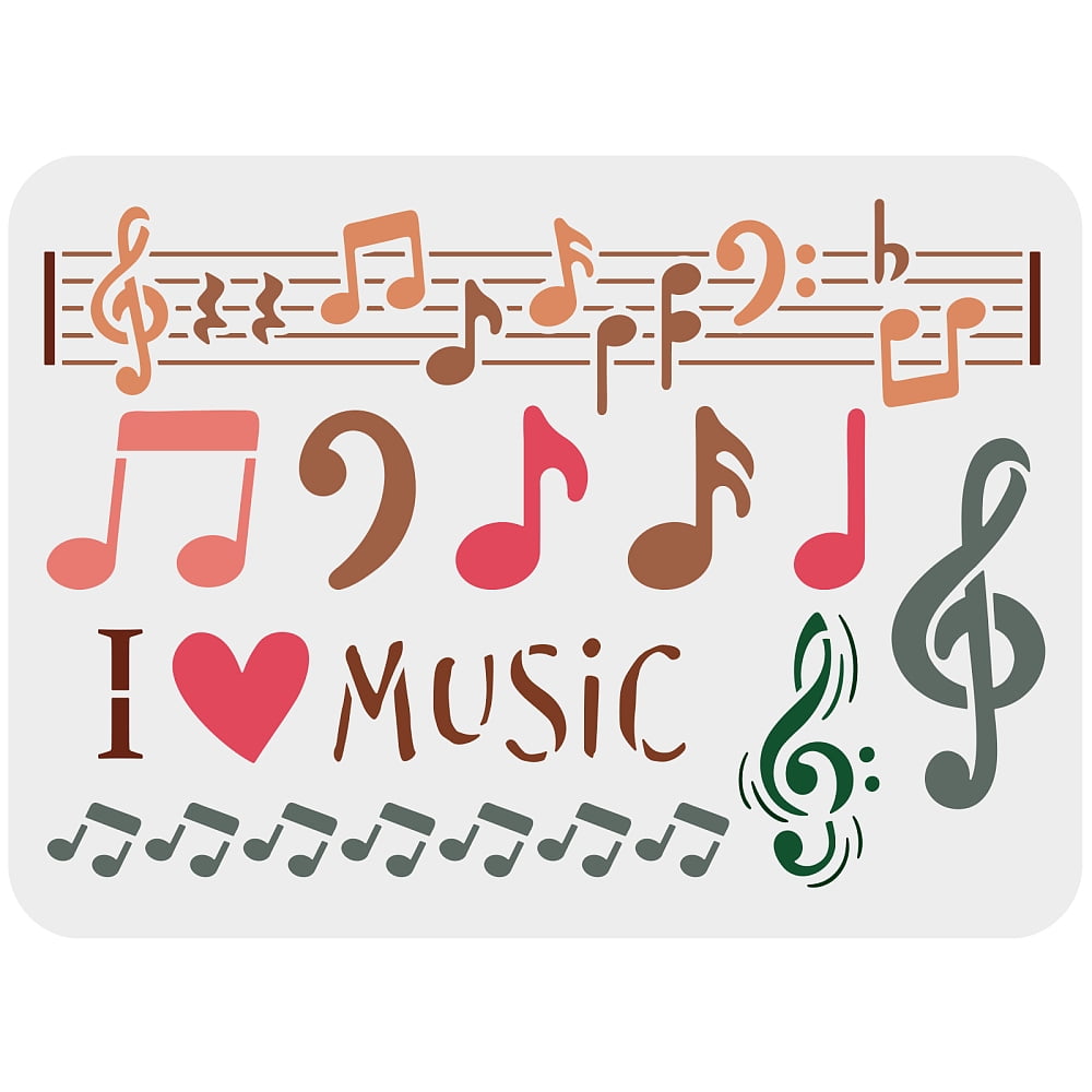 1pc Music Notes Stencil Plastic PET Piano Music Notes Paint Stencils ...