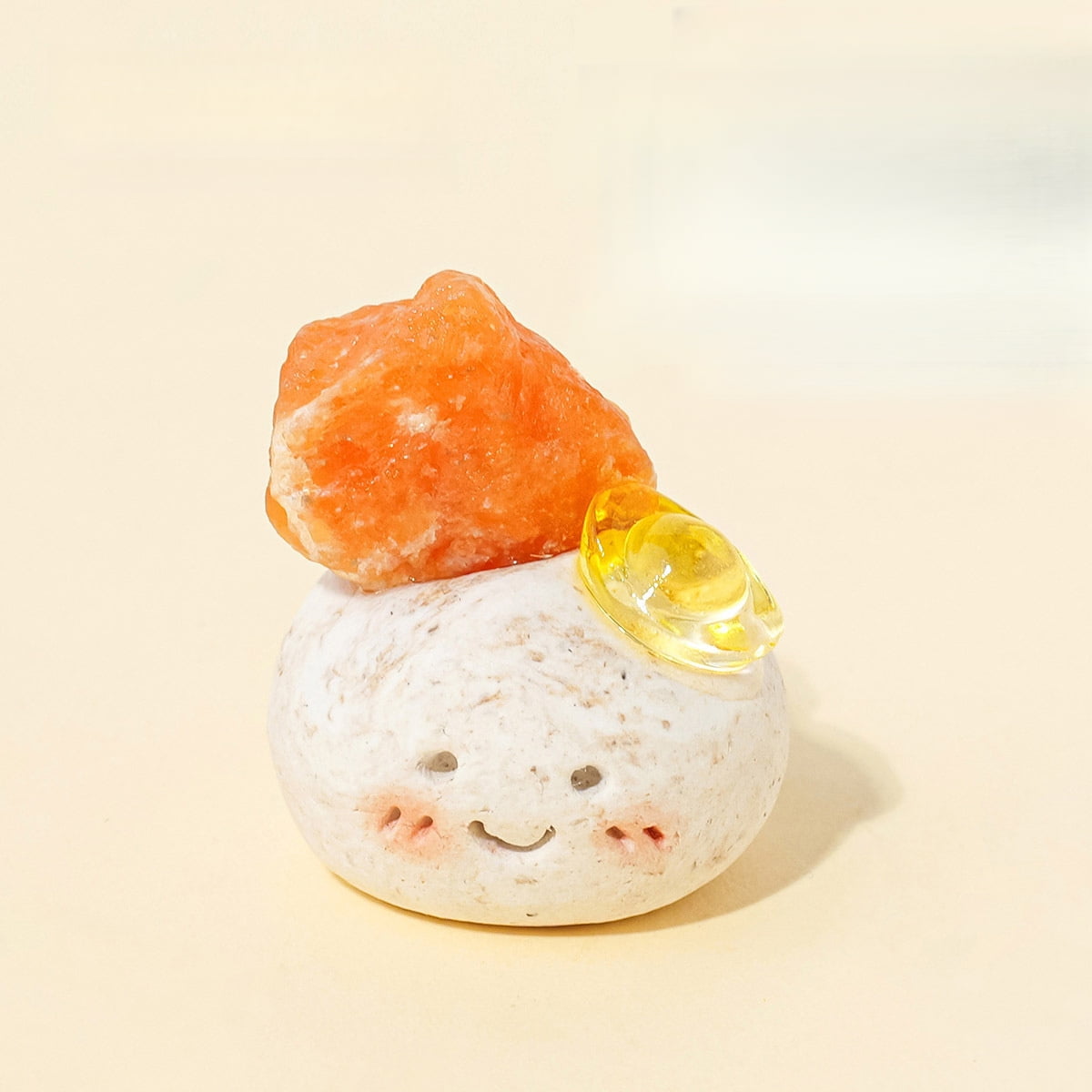 1pc Natural Crystal "Dou Ding" Rough Stone Set | 【Clay Base (Ingot ...