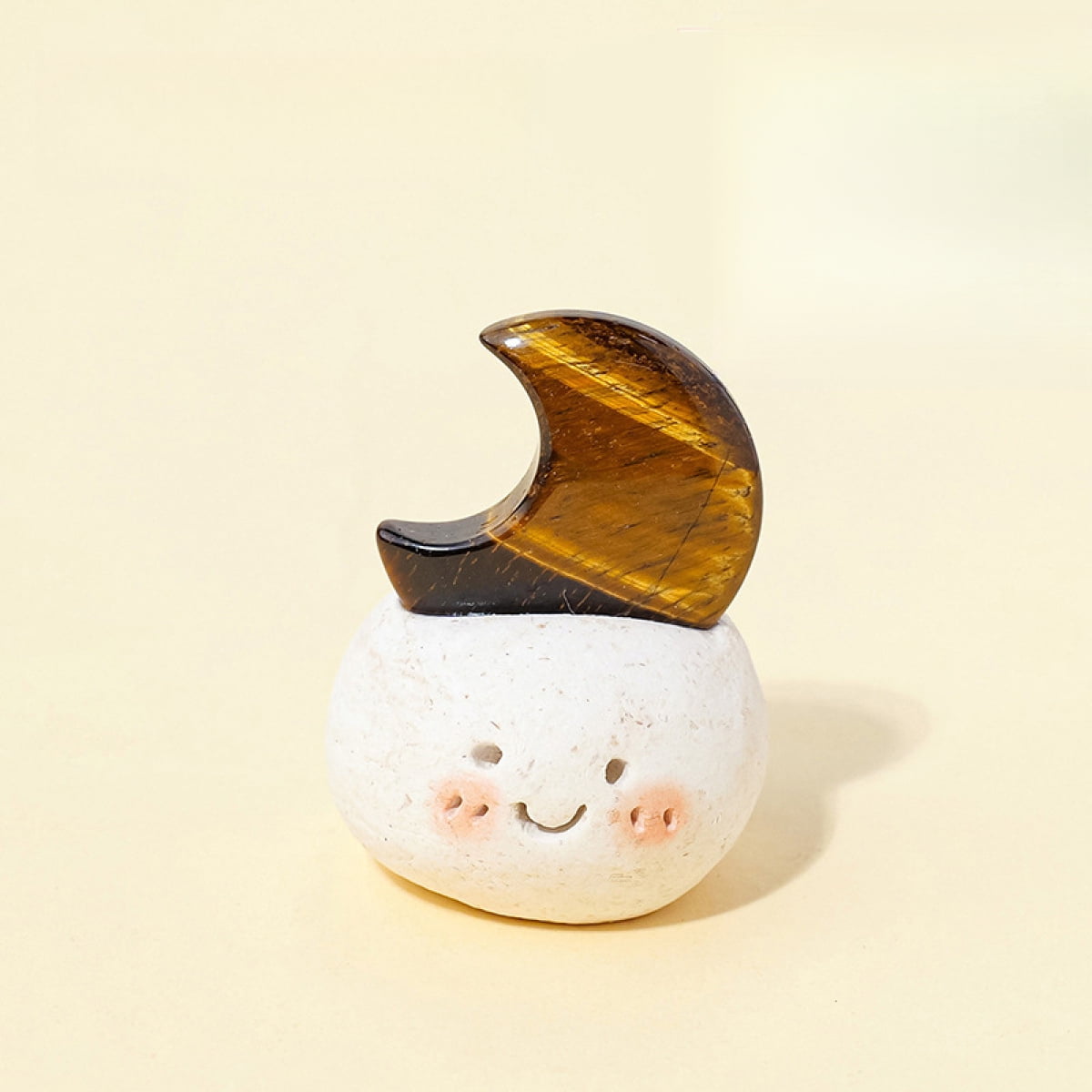 1pc Natural Crystal "Dou Ding" Rough Stone Set | 【Moon Shape】 Tiger's ...