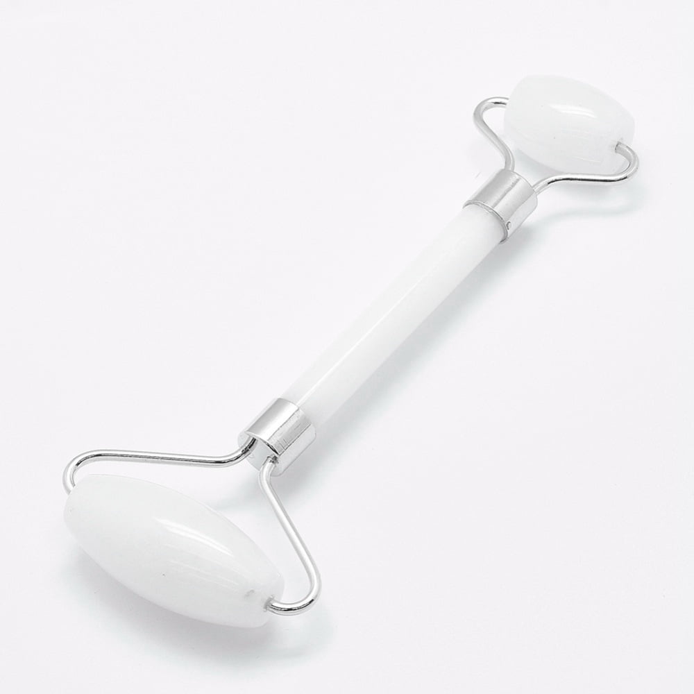 1pc Natural White Jade Brass Face Massager Facial Rollers Platinum 142 ...