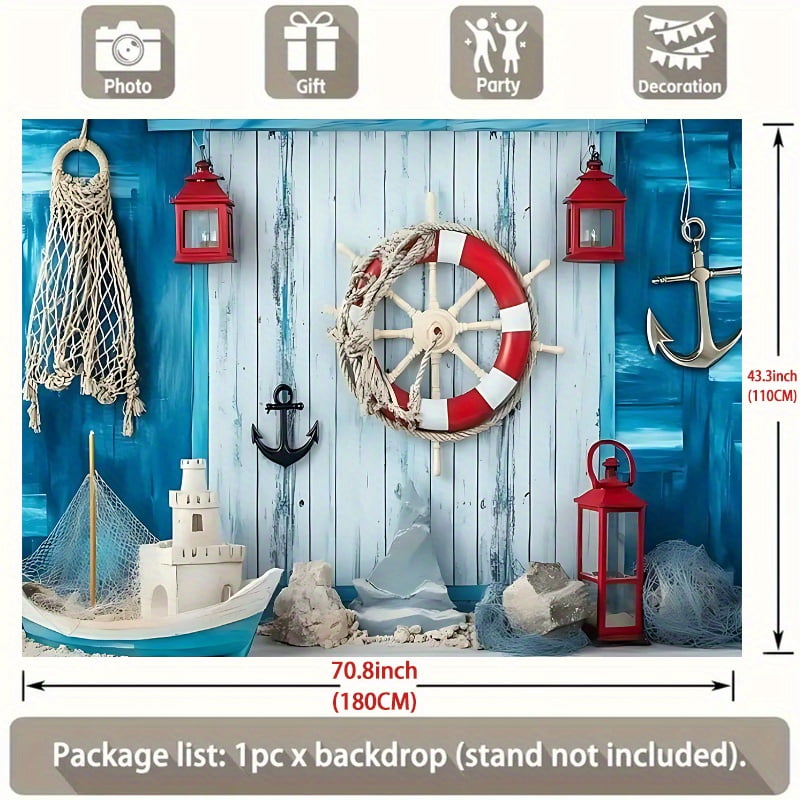 1pc,Nautical Theme Beach Scene Backdrop Decoration,Background Photo ...
