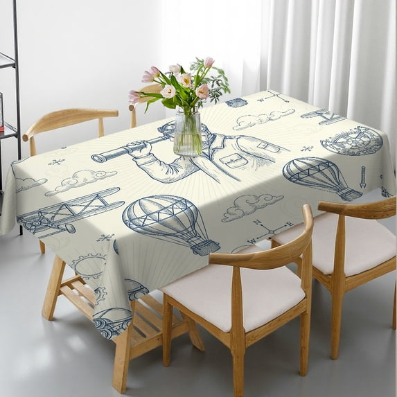1pc Navigator’s Blueprint Sketch Print Rectangular Tablecloth ...