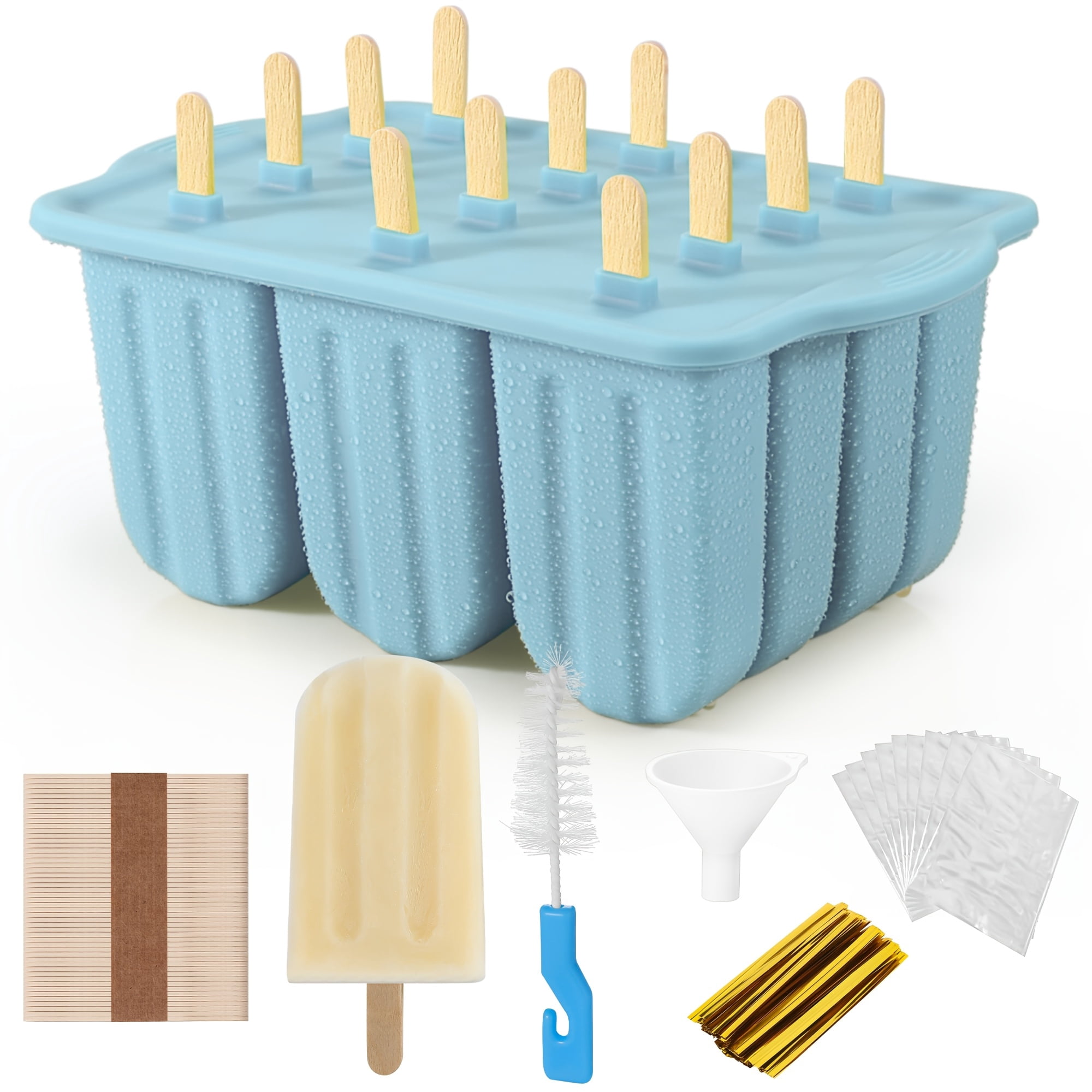 1pc New Summer Ice Cream Tools with Wooden Sticks Silicone Popsicle ...
