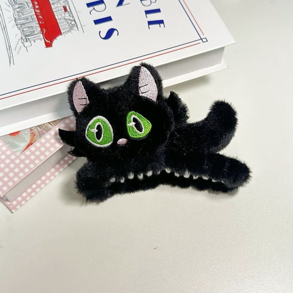 1pc New cute little black cat hair clip for women, autumn and winter ...