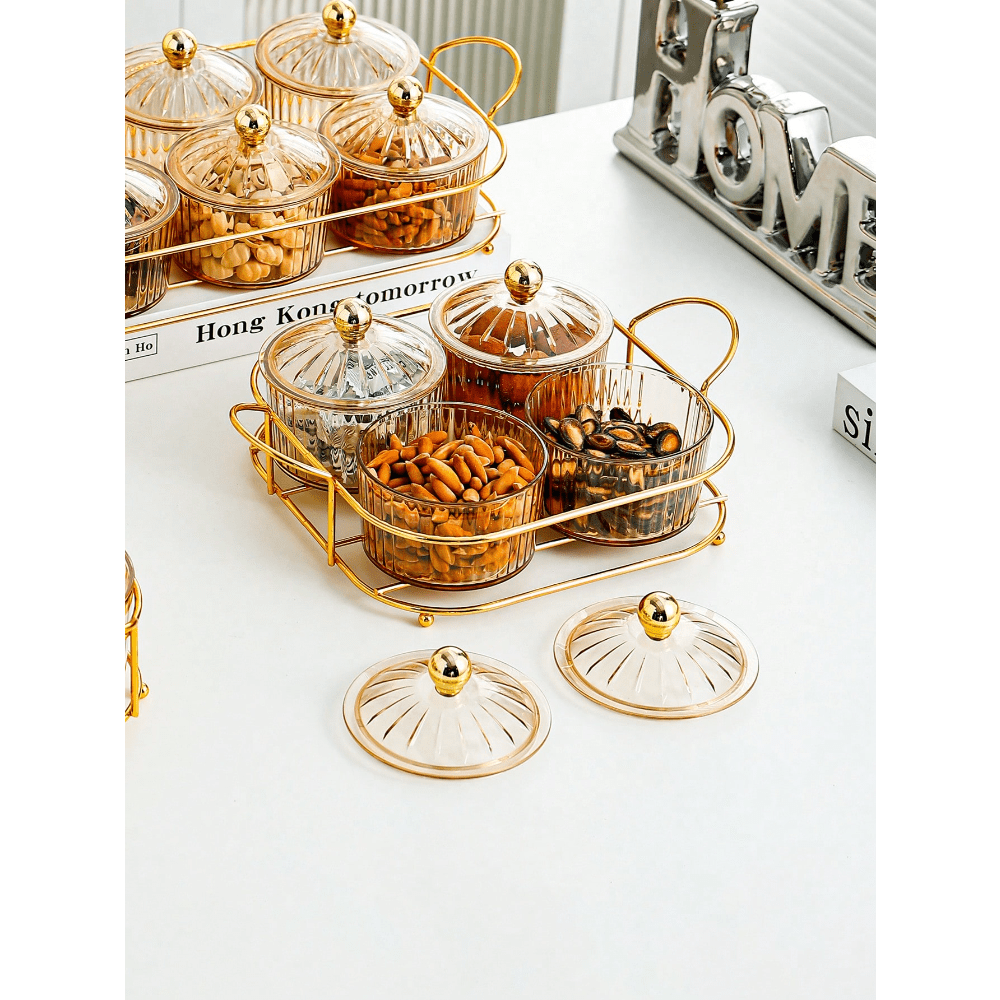 1pc, Nordic Dried Fruit Snack Plate With Divided Grid And Lid Box ...