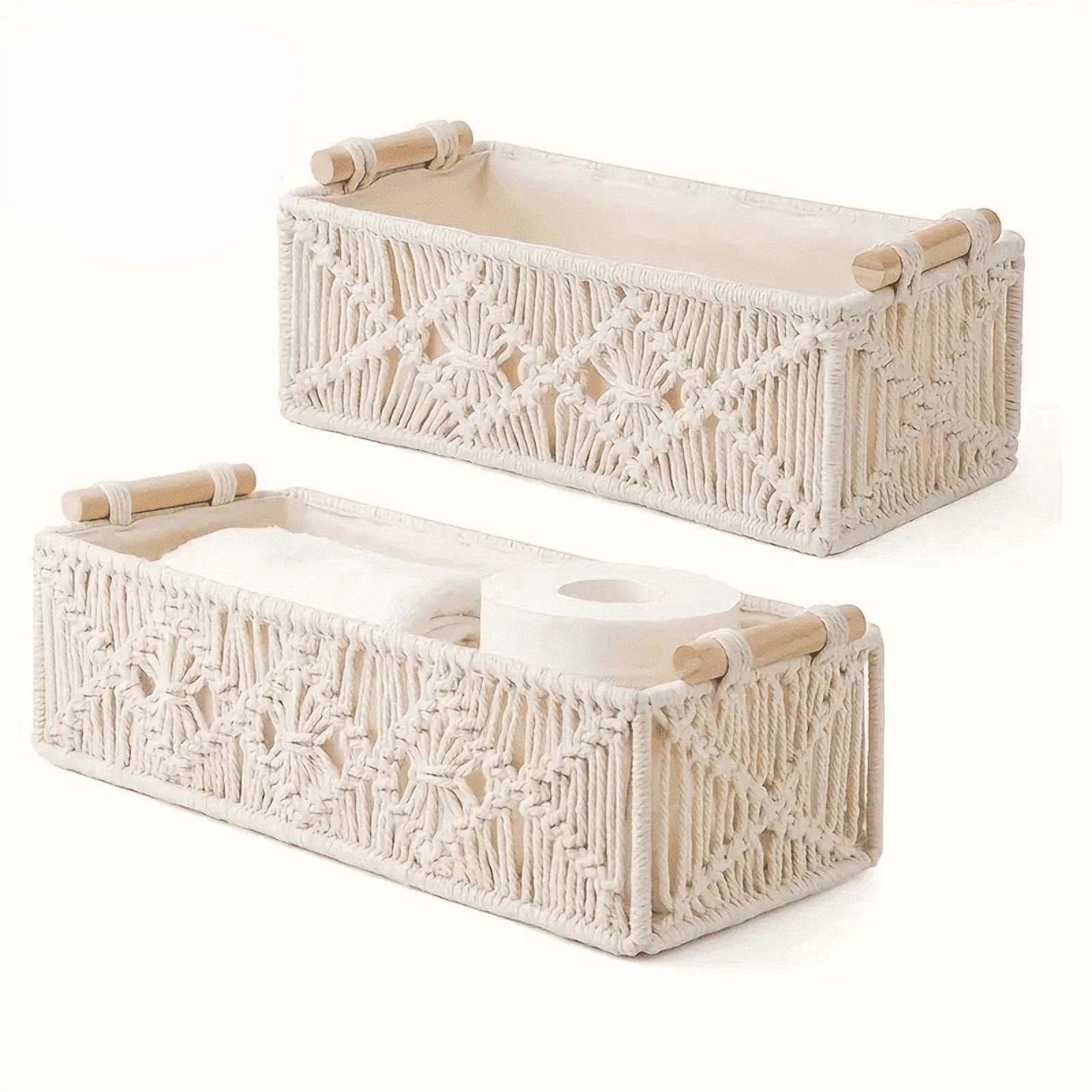1pc. Nordic Pure Handwoven Desktop Storage Basket. Toilet Paper Box ...