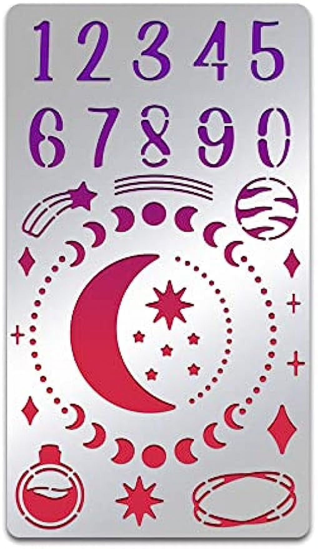 1pc Number Stencils Moon Phase Drawing Template Sun Metal Stainless ...
