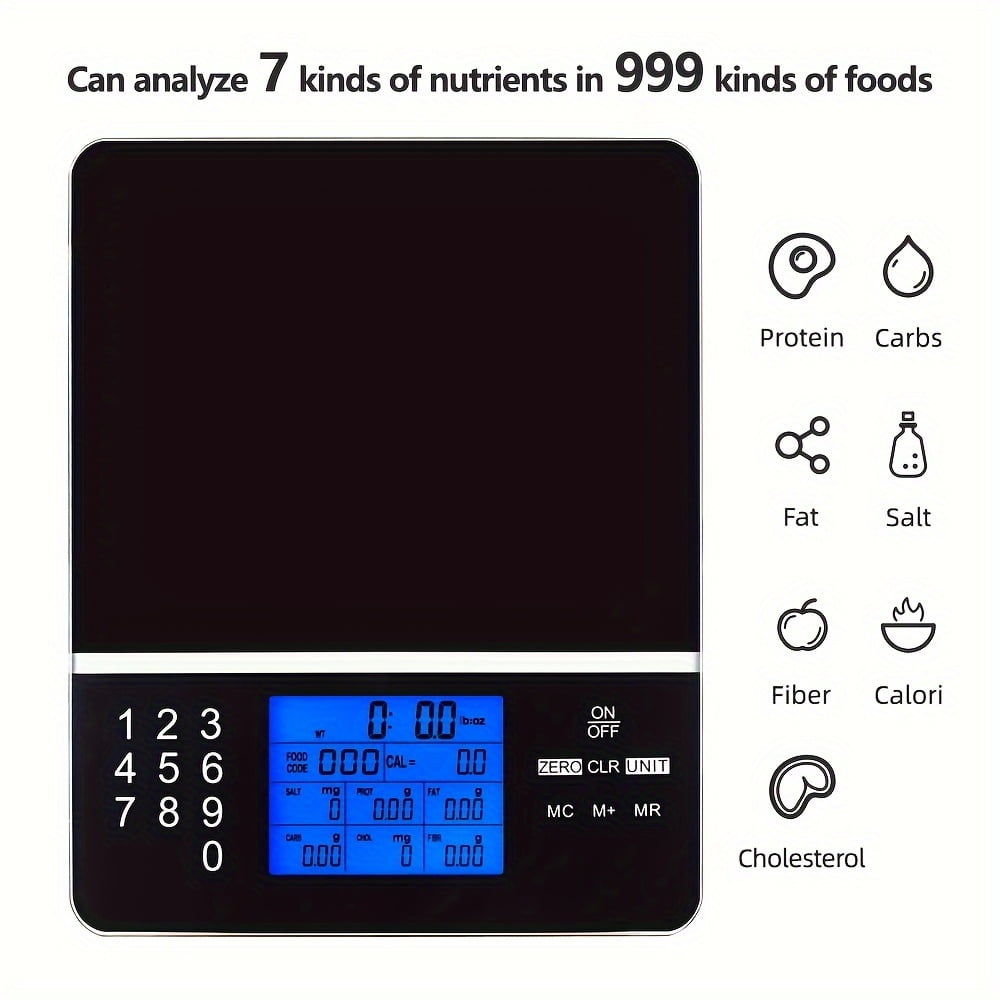 1pc Nutrition Food Scale, Calculating Food Facts, Calorie, fat, Weight ...