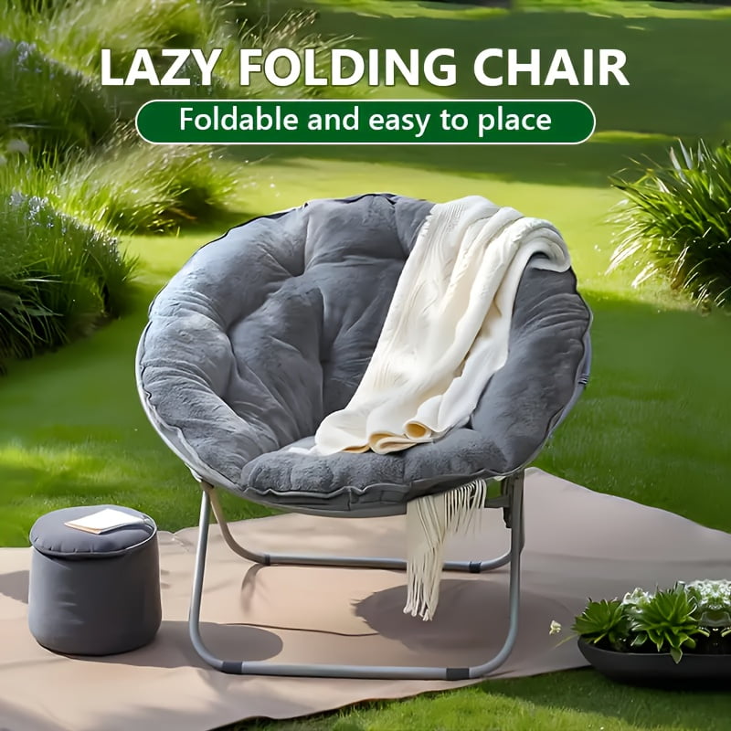 1pc Outdoor Large Adult Moon Chair - Stackable Foldable Sofa Chair with ...