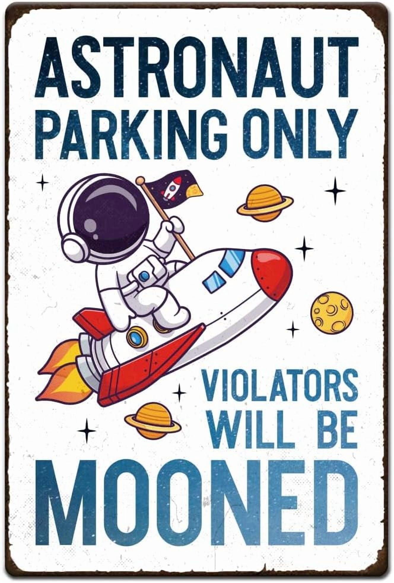 1pc Outer Space Astronaut Wall Decor 7.87x11.81 inch Vintage Metal Tin ...