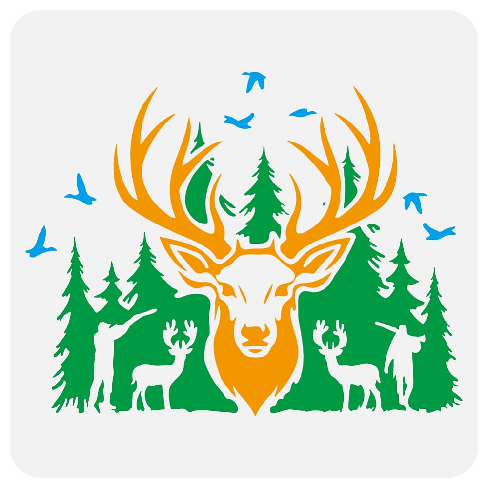 1pc PET Hollow Out Drawing Painting Stencils for Scrapbook Photo Album Deer 30x30cm - Walmart.com