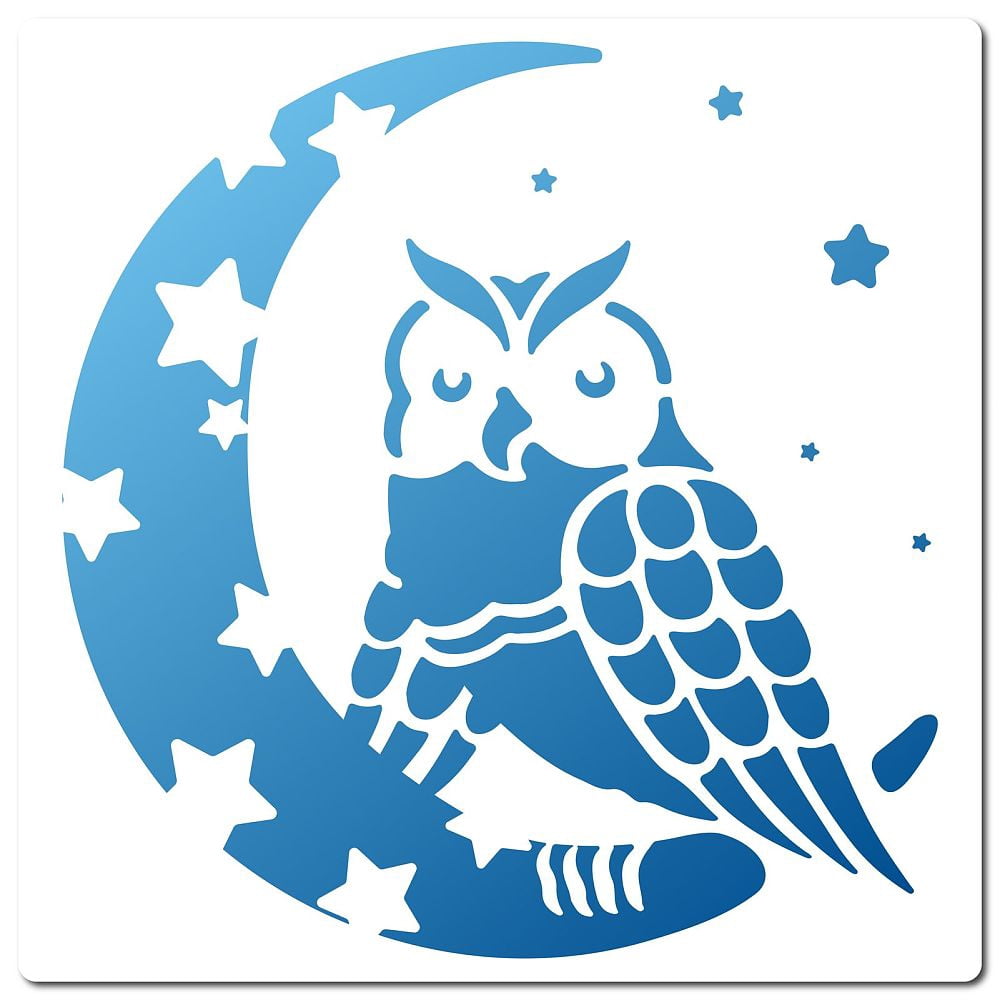 1pc PET Plastic Drawing Painting Stencils Templates Square White Owl ...