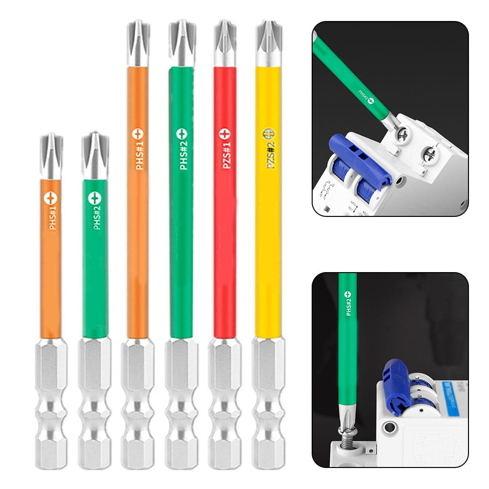 1pc PH1/PH2/PZ1/PZ2 Screwdriver Double Slotted Shank For PHS/PZS Screws ...