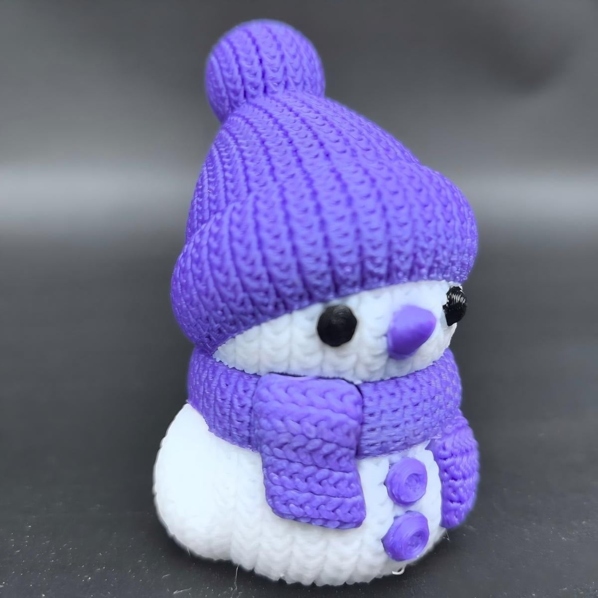 1pc PURPLE 7cm 3D printed multi-color sewn snowman desktop ornament ...