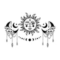 1pc PVC Wall Stickers for Home Living Room Bedroom Decoration Black Sun ...