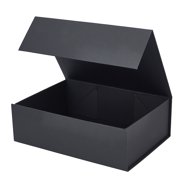 Black Magnetic Gift Boxes Set of 4, 11x8x3.5, Cardboard Lid, Perfect ...