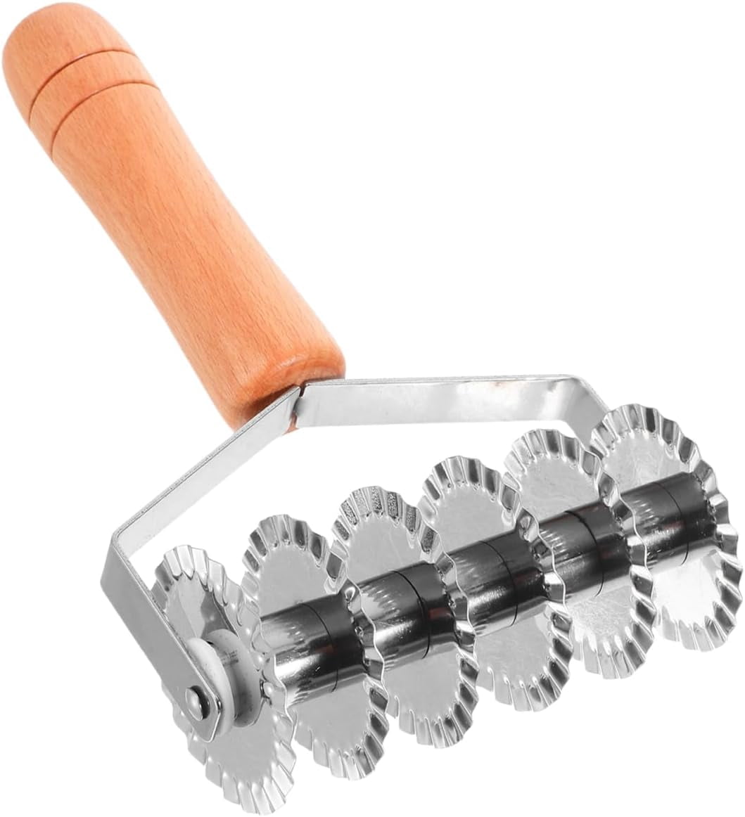 1pc Pastry Lattice Roller, Stainless Steel Roller Cutter with Wooden ...