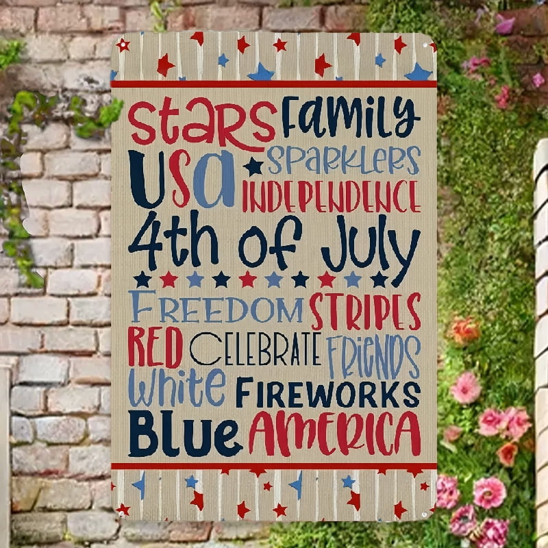 1pc Patriotic 4th of July Metal SignIndependence Day Yard Decor with ...