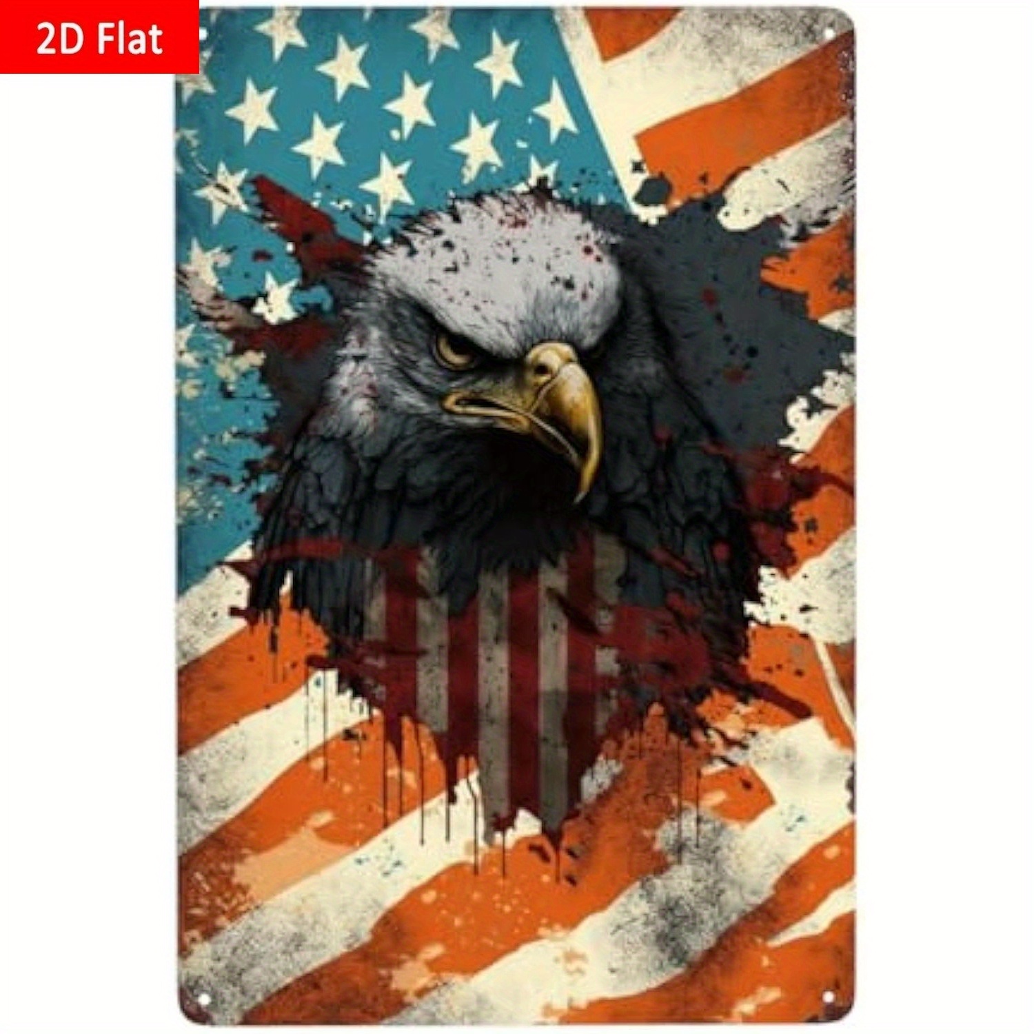 1pc Patriotic Eagle Metal Plaque Wall Art - 8x12 Inch Vintage Gothic ...