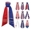 1pc Patriotic Wreath Sash Red White Blue Stripe Satin Ribbon Decor for ...