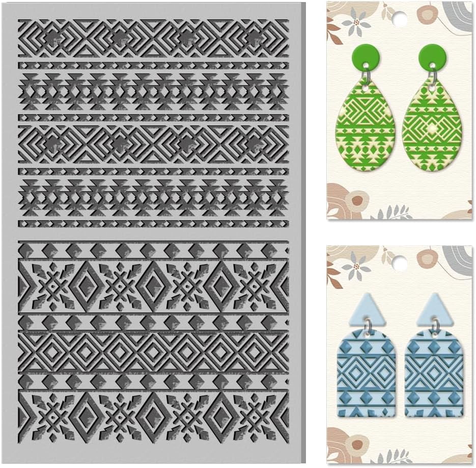 1pc Pattern Clay Texture Mat Clay Modeling Pattern Pad Boho Texture ...