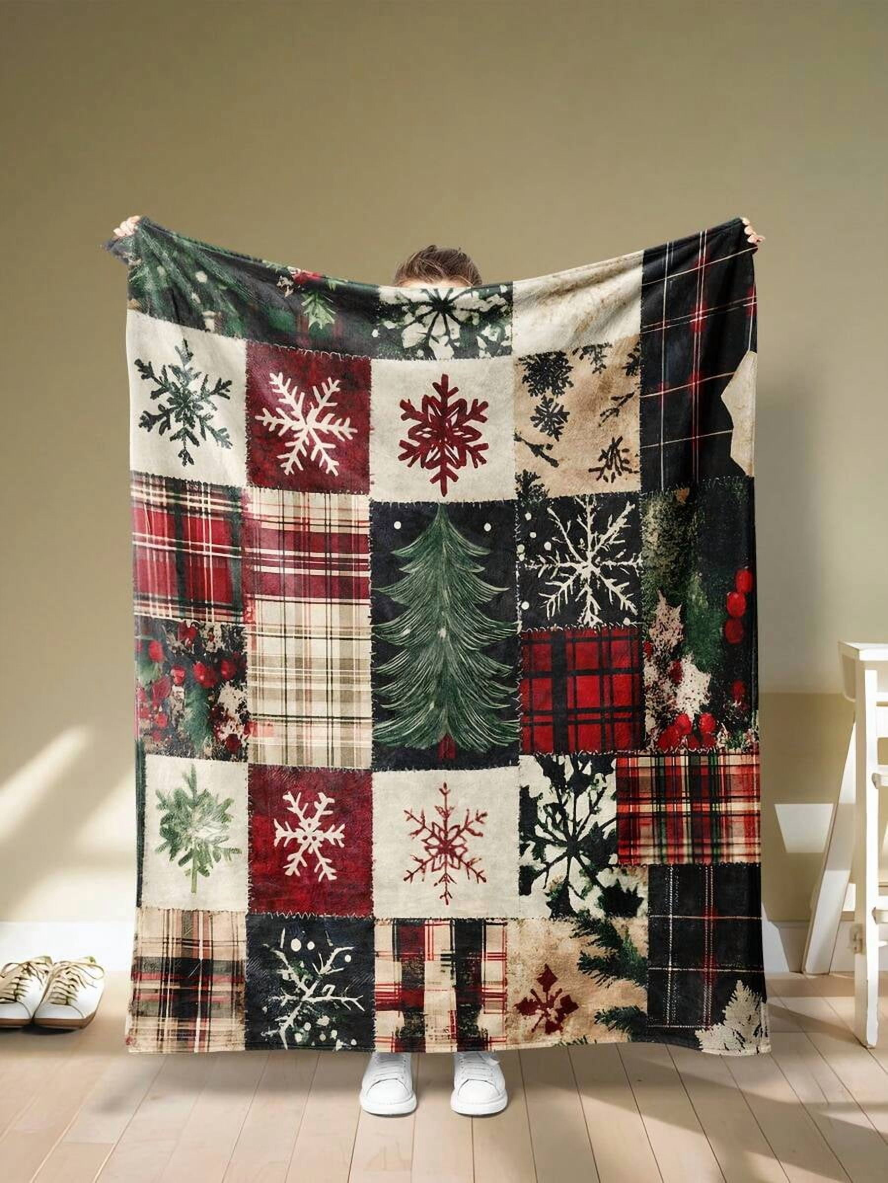 1pc- Pattern Flannel Blanket, Modern Style Polyester Fiber Rectangular ...