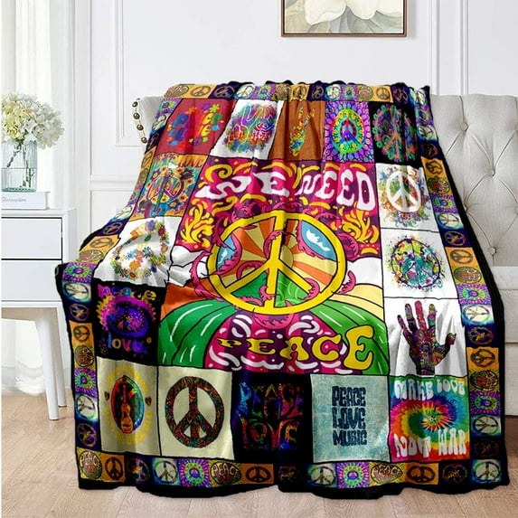 1pc Peace Blanket - All-Season Soft Warm Lightweight Throw with Vibrant ...