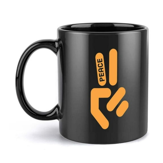 1pc Peace Sign Ceramic Coffee Mug 11oz Hand Wash Only Reusable ...