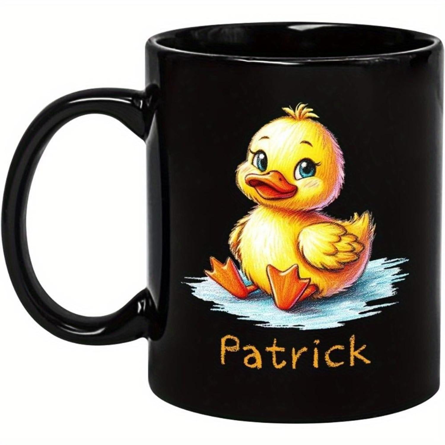 1pc Personalized Friendly Yellow Duck Ceramic Mug Custom Name Text Cute ...