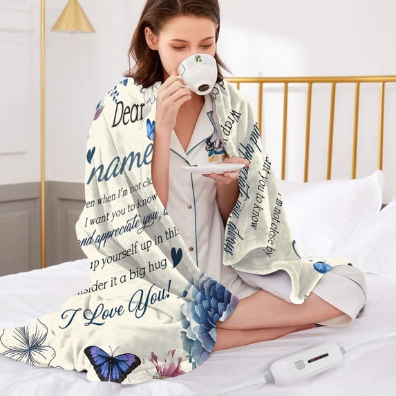 1pc Personalized Name & Text/Photo Blanket - Flannel Throw with Your ...