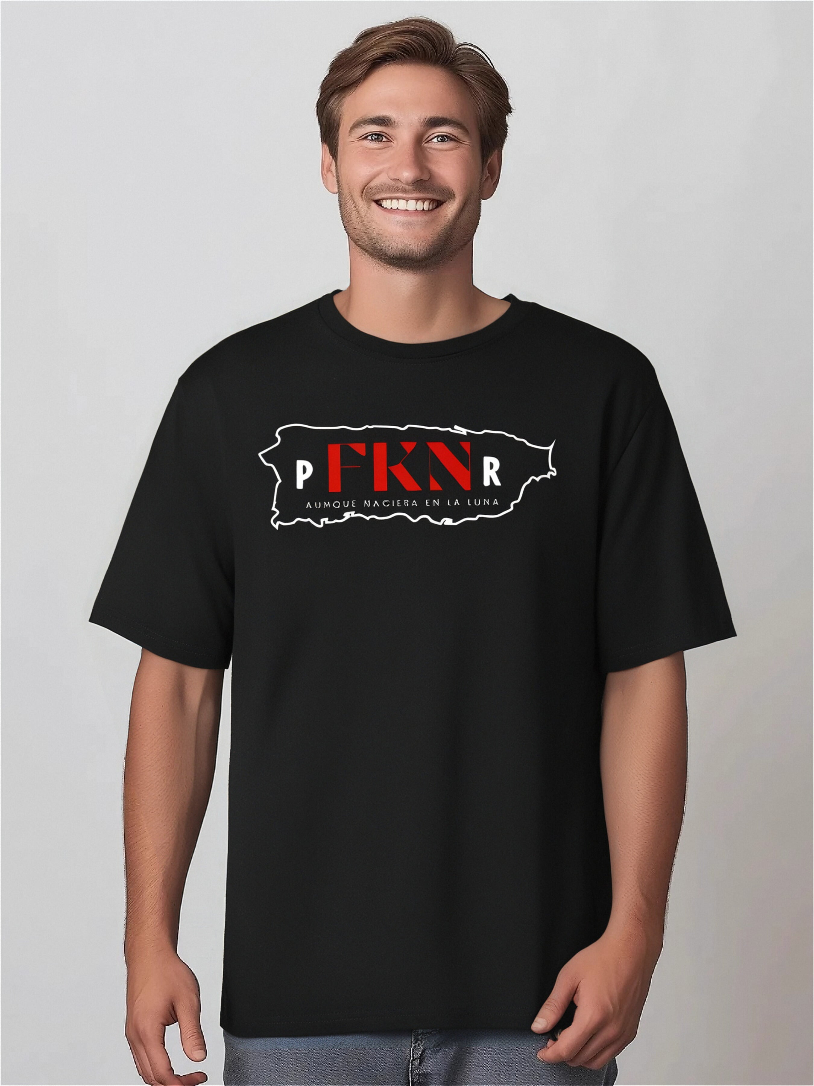 1pc Personalized Puerto Rican Map Print 100% Cotton T-Shirt, Men'S ...